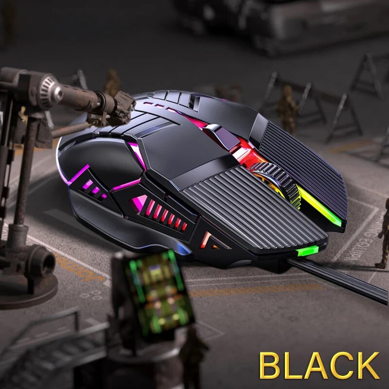 GM6 Wired Mouse RGB Mice Wired Computer Mause LED Backlit Ergonomic ...