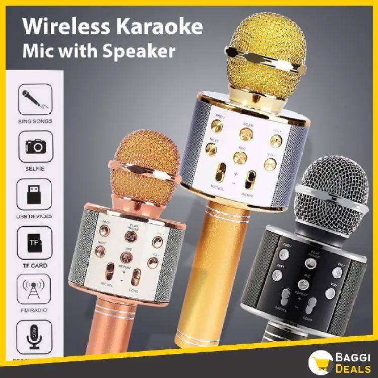 Wireless Karaoke Mic Rechargeable Bluetooth Singing Microphone With ...