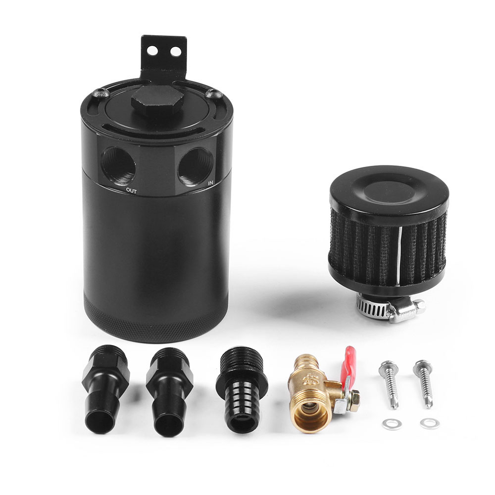 Universal Aluminum 2-port/ 3-port Oil Catch Can Tank with Breather ...
