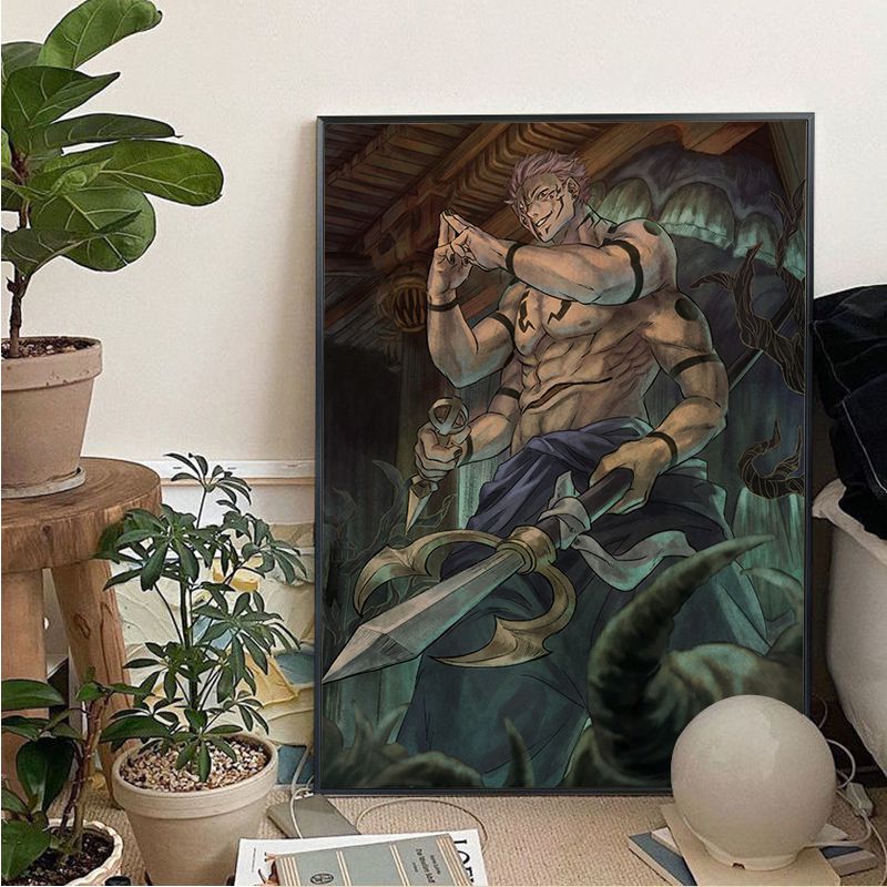 Japan Anime Jujutsu Kaisen Ryomen Sukuna DIY poster Kraft Paper Vintage ...