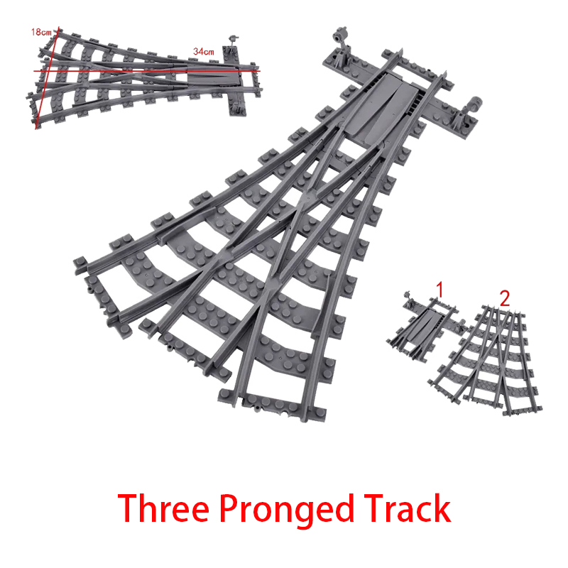 City Trains DIY Building Blocks Straight Curved Rail Bricks Parts ...