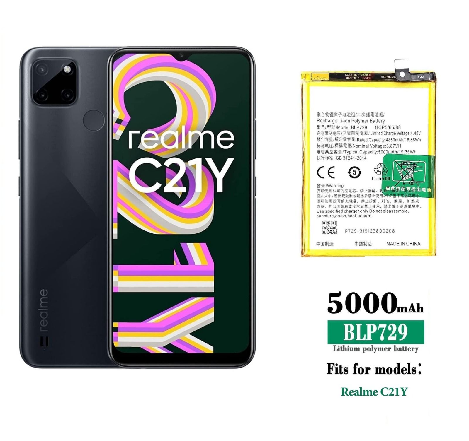 Realme C21Y Battery Realme BLP729 Battery Realme BLP-729 Battery Realme ...