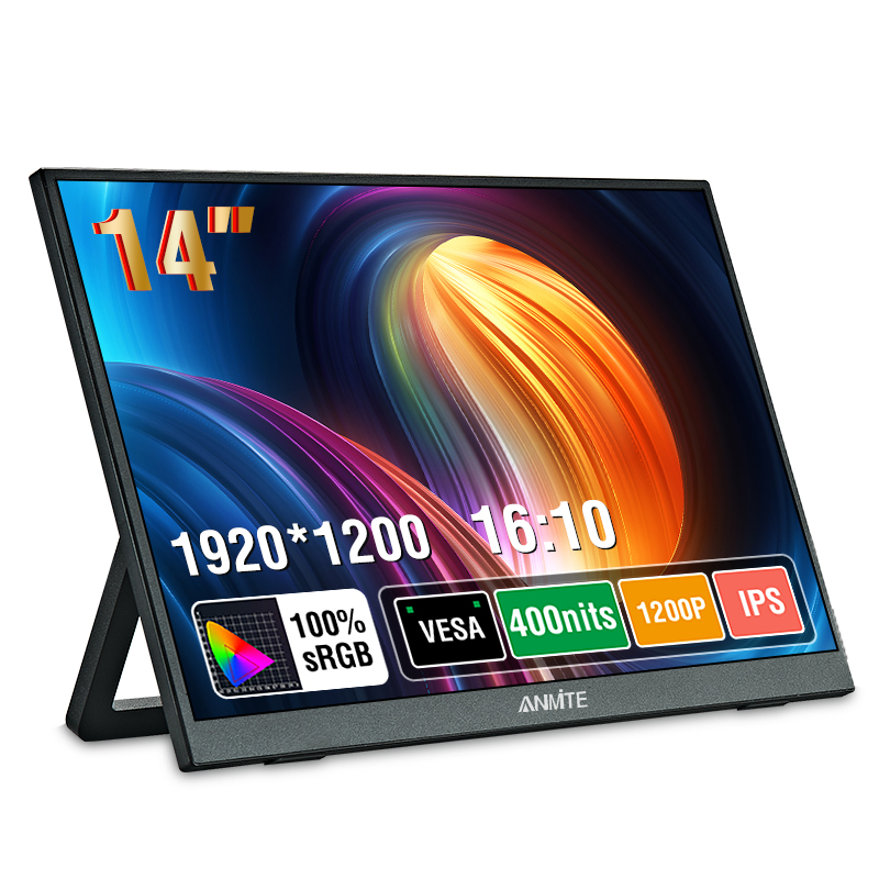 Anmite 14 Inch Touch Screen Portable Monitor 16:10 400cd/m2 Gaming ...