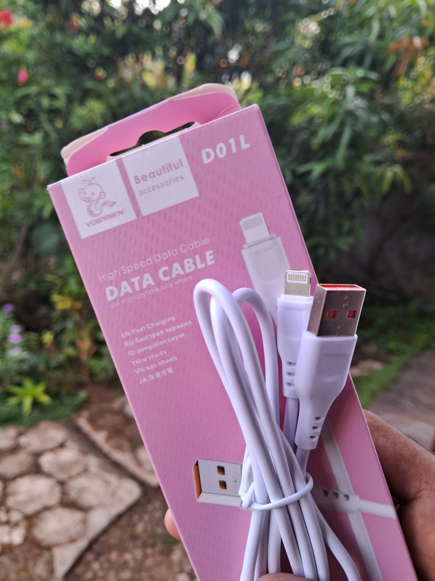 Denmen 2.4A USB Micro Type-C Lightning Charging Cable Fast Charging 1M ...