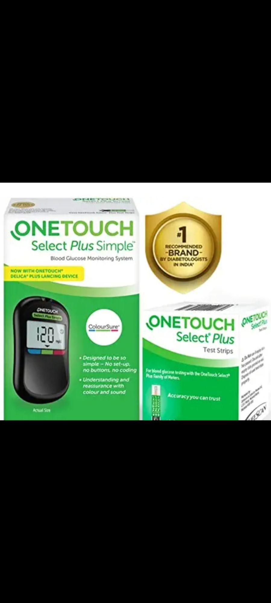 One Touch Select Plus Glucometer And Free 25 Strips | Daraz.lk