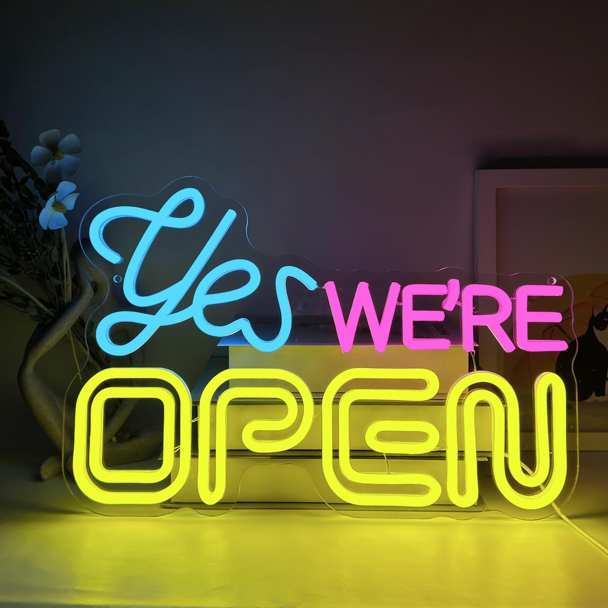 Open Neon Signs Bright LED Neon Light sign Advertisement Board Display ...