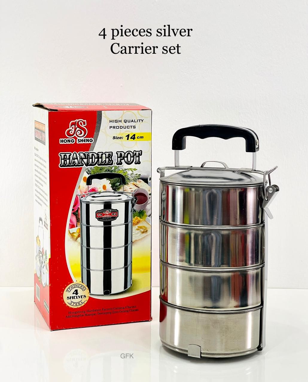Indian Silver Bucket 4 Carrier/ Silver Tiffin 4way Box | Daraz.lk