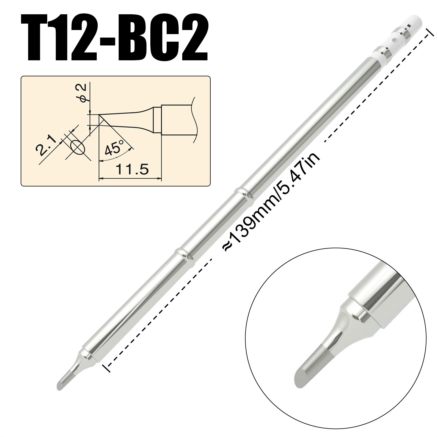 T12 Soldering Iron Tips T12-BC2 ILS J02 C1 KU for Hakko Fx951 DIY T12 ...