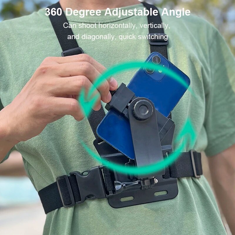 Chest Strap Rotate Phone Mount for iPhone Smart Phone Belt Body Harness ...