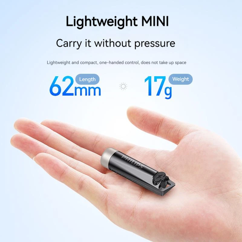 PHILIPS EDC Flashlight LED Rechargeable Lamp Mini EDC Keychain ...