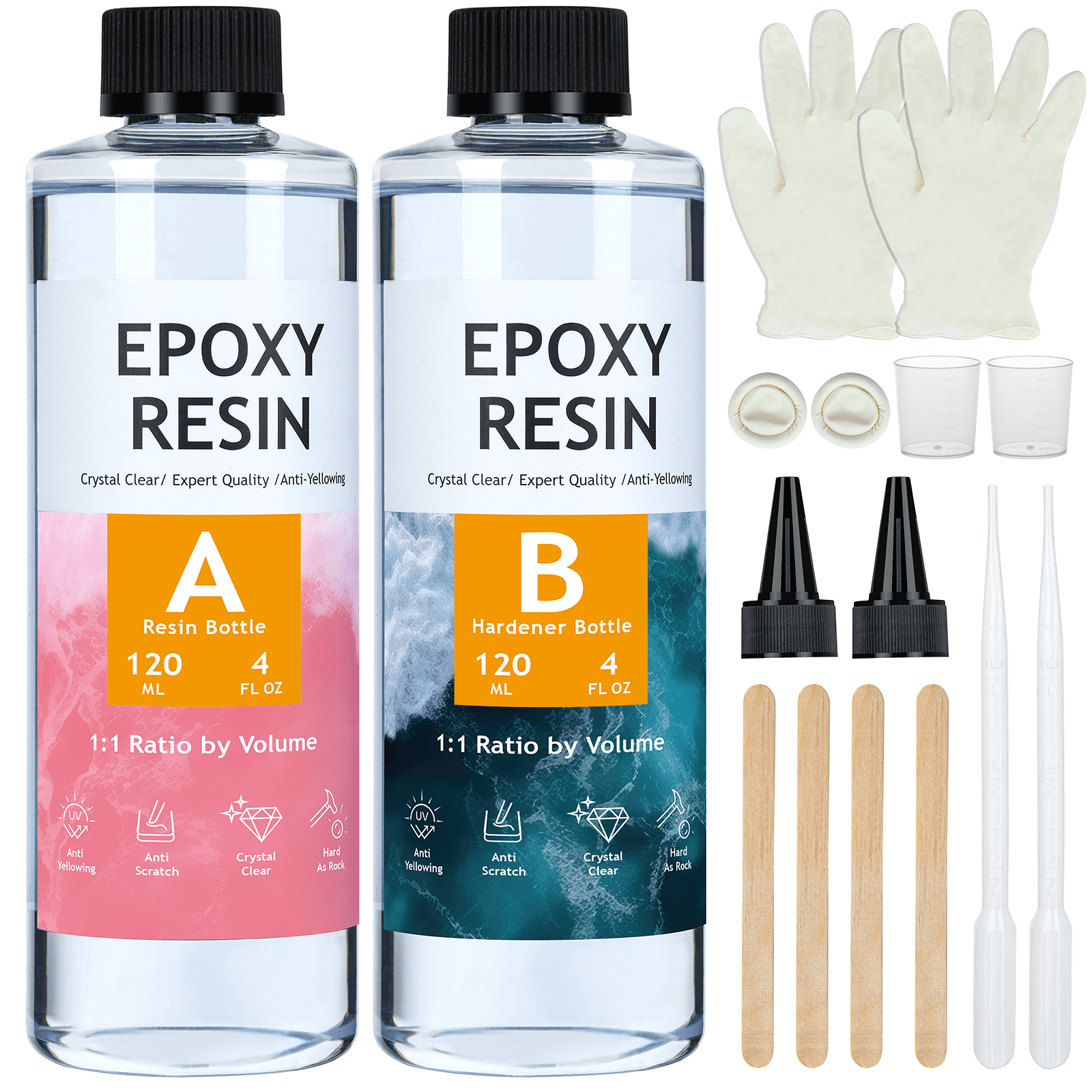 Crystal Clear Epoxy Resin Kit, Bubbles Free Epoxy Resin, Table Top & Bar Top Casting Resin ...