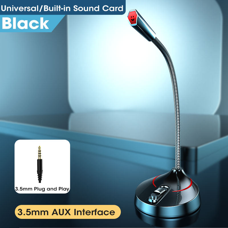 Mini Microphone PC Mic 3.5mm AUX Wired Microphones for PC Computer ...