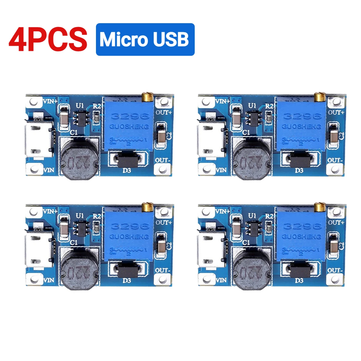 1-10PC MT3608 Type-C/Micro USB DC-DC Step Up Power Module 2/24V To 5V ...