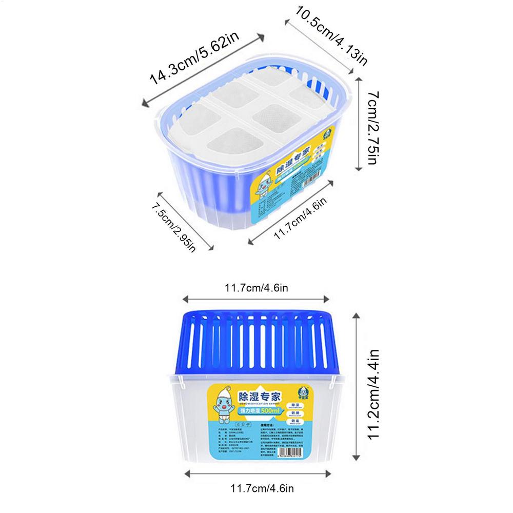 Dehumidifier Box 500ml Reusable Moisture Remover Box Safe Breath ...