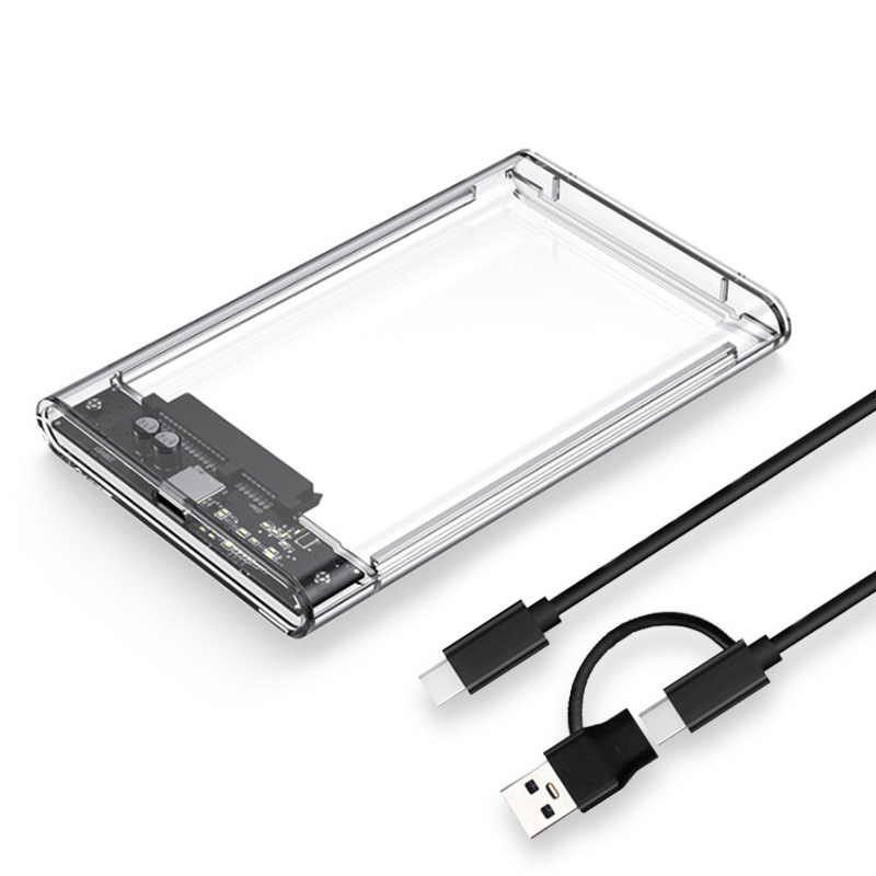 USB 3.0 Transparent HDD Enclosure 2.5" ,Type C Micro Cable External ...