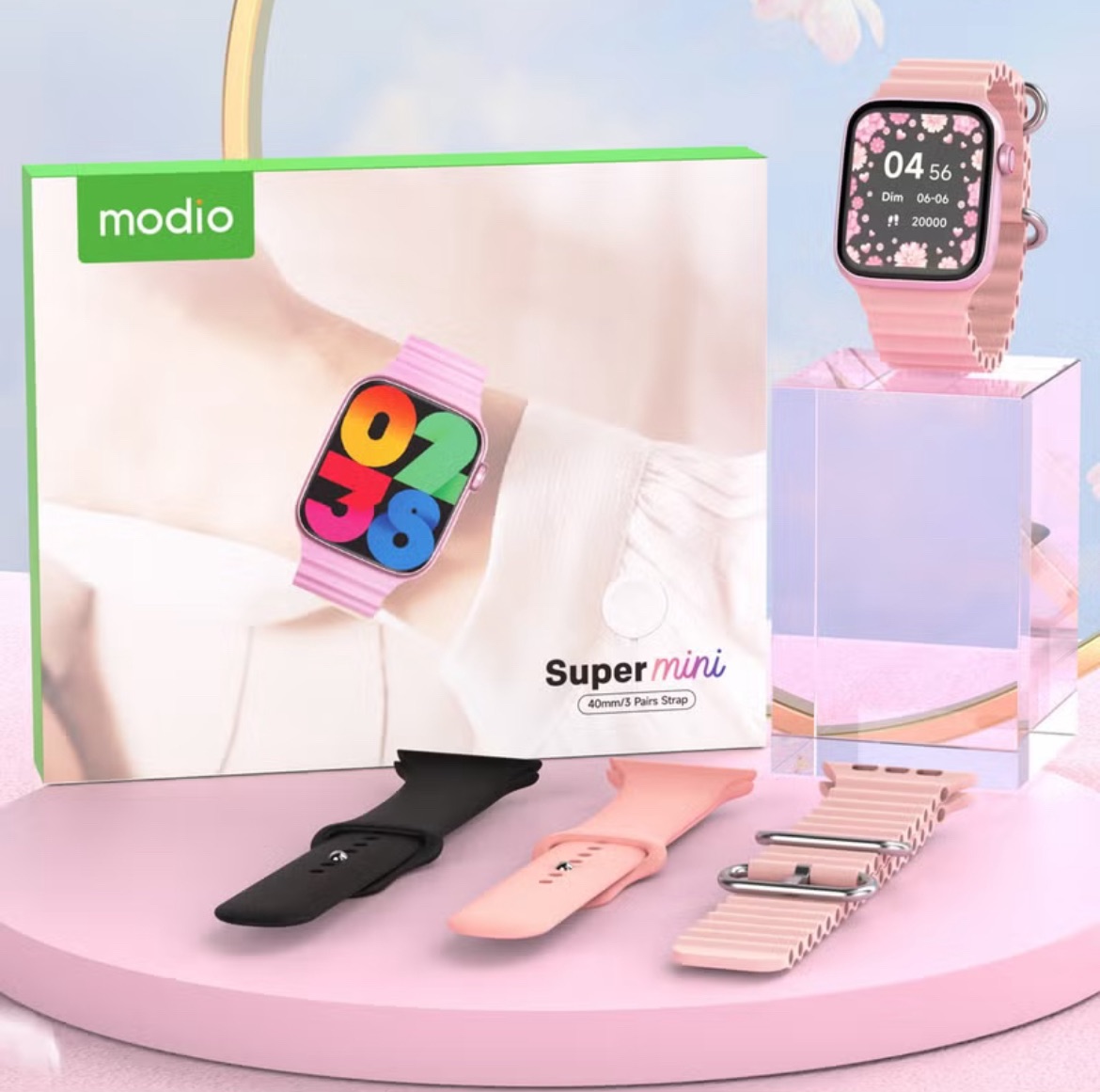 Modio Super Mini 40mm Smart Watch with 03 Straps | Daraz.lk