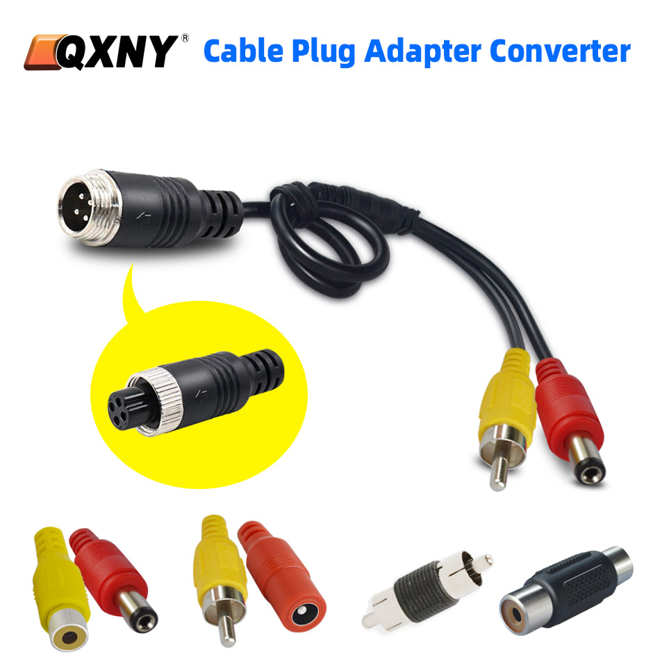 QXNY 4Pin Aviation Head Male/Female to RCA AV/Female DC Multiple Cable ...
