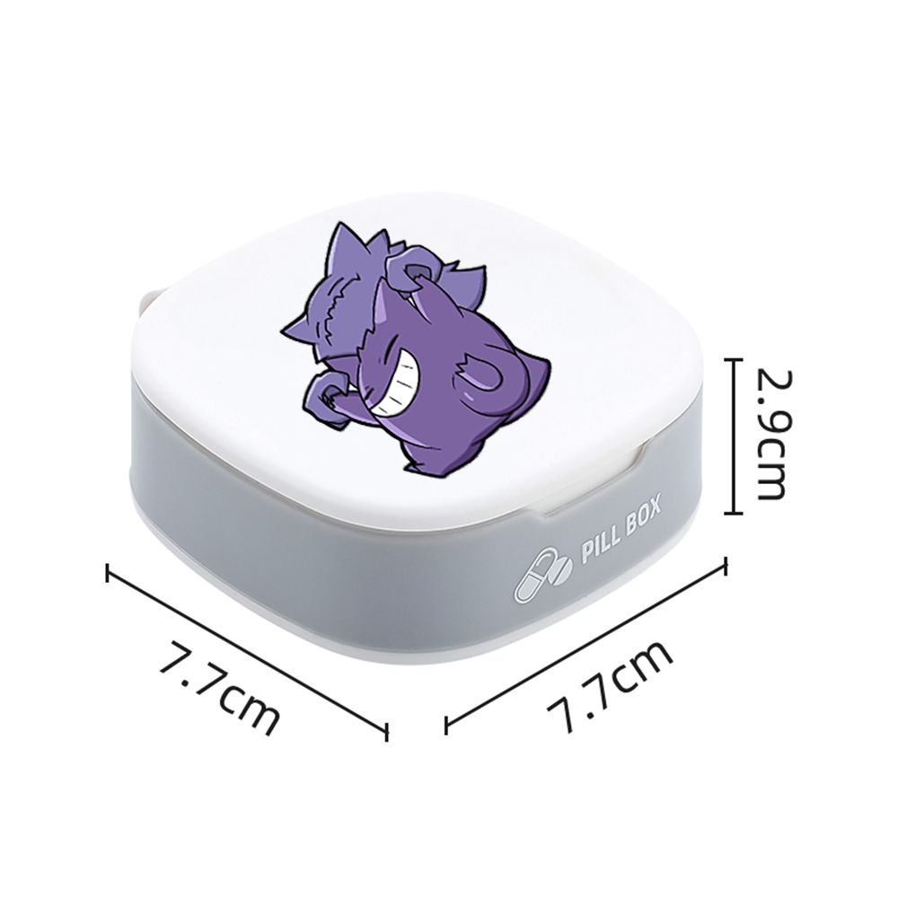 Anime Pokemon Gengar 4 Grid Pill Box Kawaii Character Design Portable ...