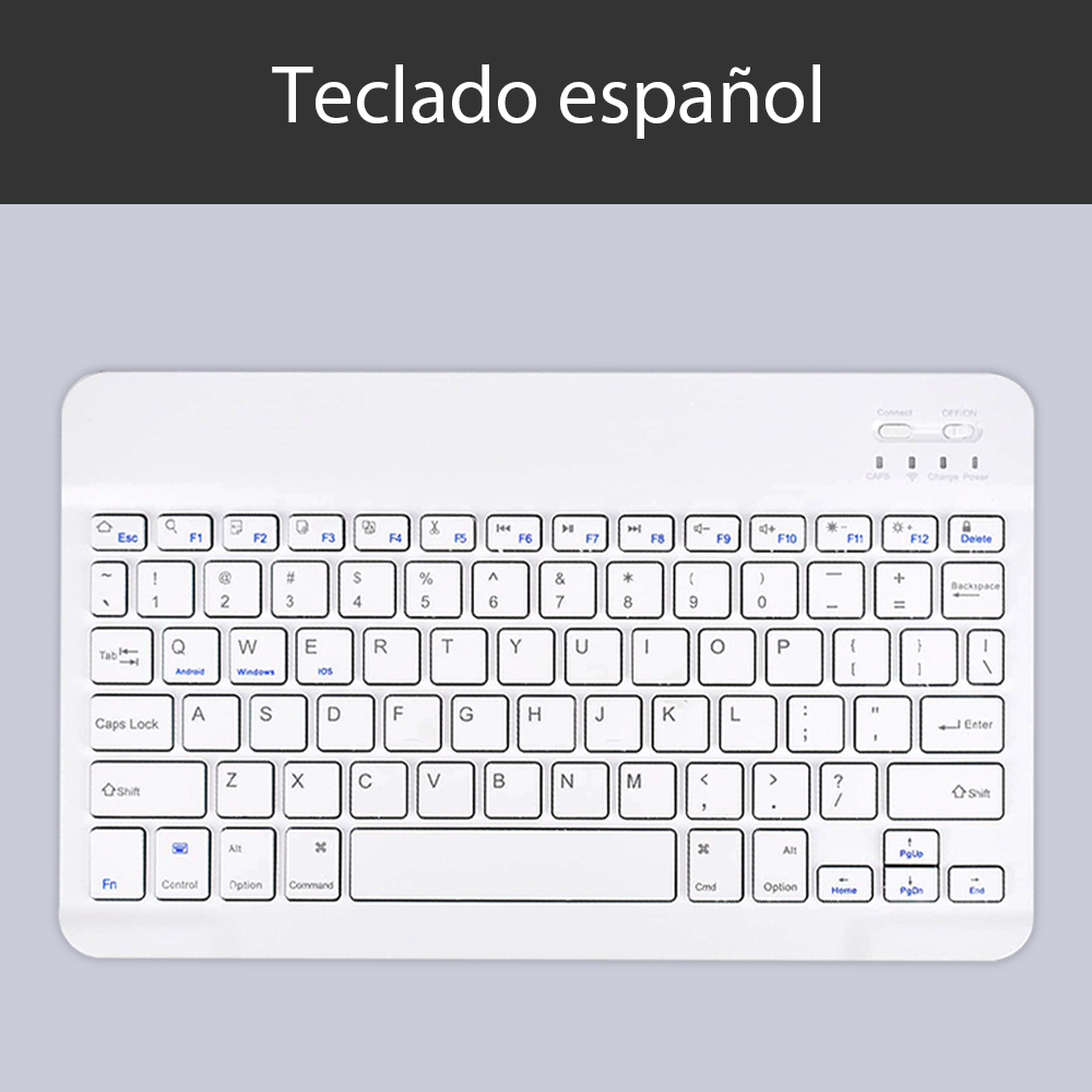 For Android Ios Windows Bluetooth Wireless Keyboard White Extra Long ...