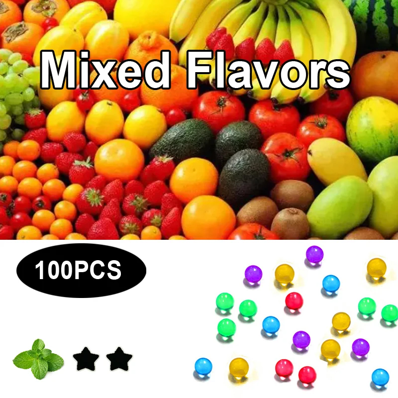 Black Pusher Box DIY Mix Fruit 100PCS Mixed flavor Cigarette Explosion ...