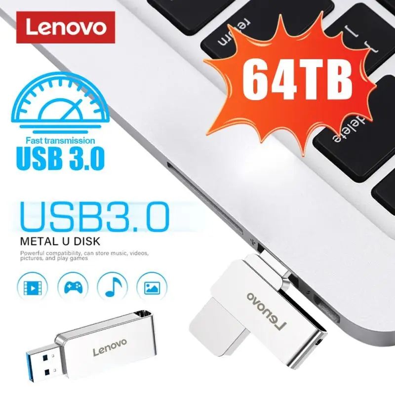 Original Lenovo USB Flash Drive 64TB USB 3.0 Interface Real Capacity ...