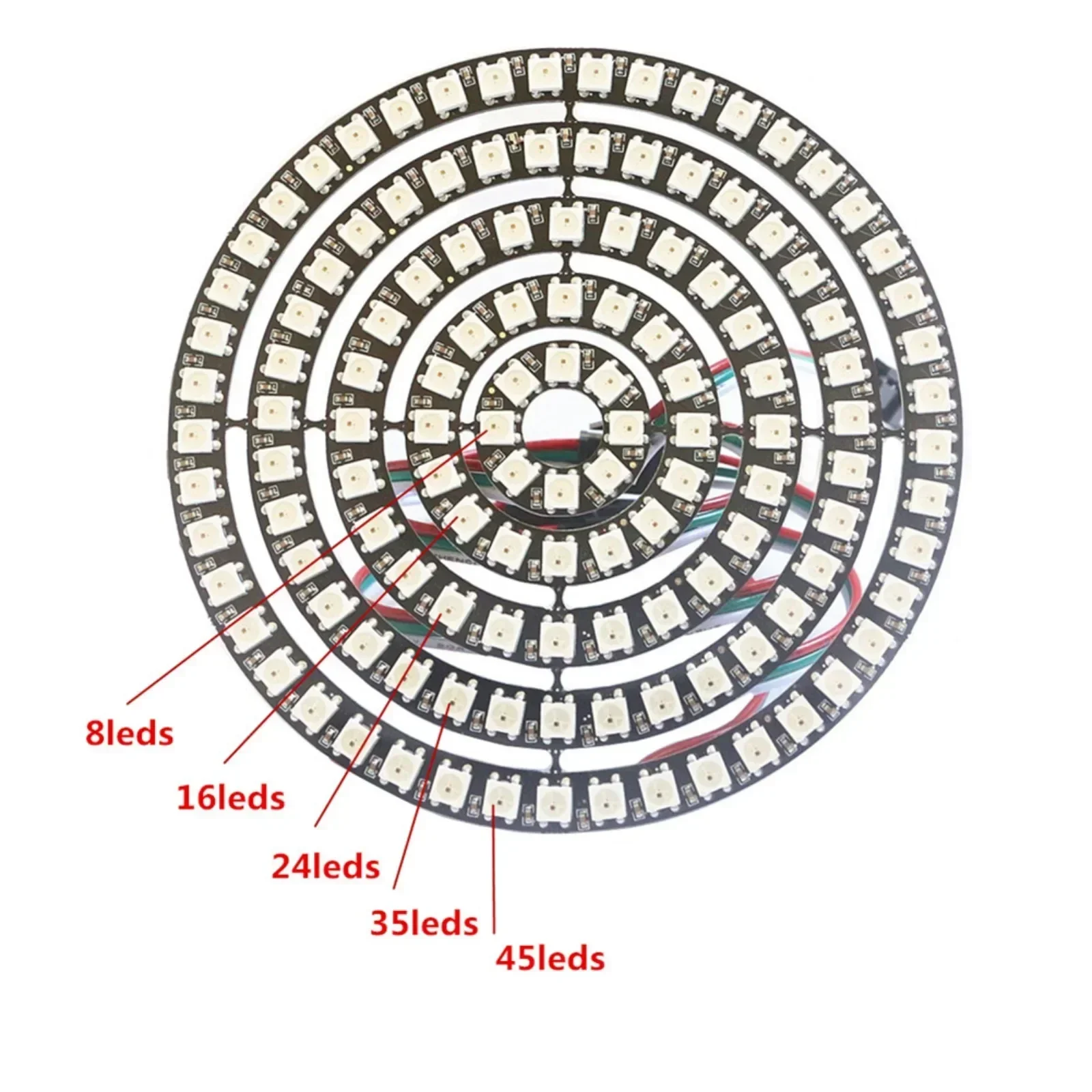 WS2812B 5050 RGB LED Ring 7 / 8 / 12 / 16 / 24 / 60 Bits Lamp Light ...