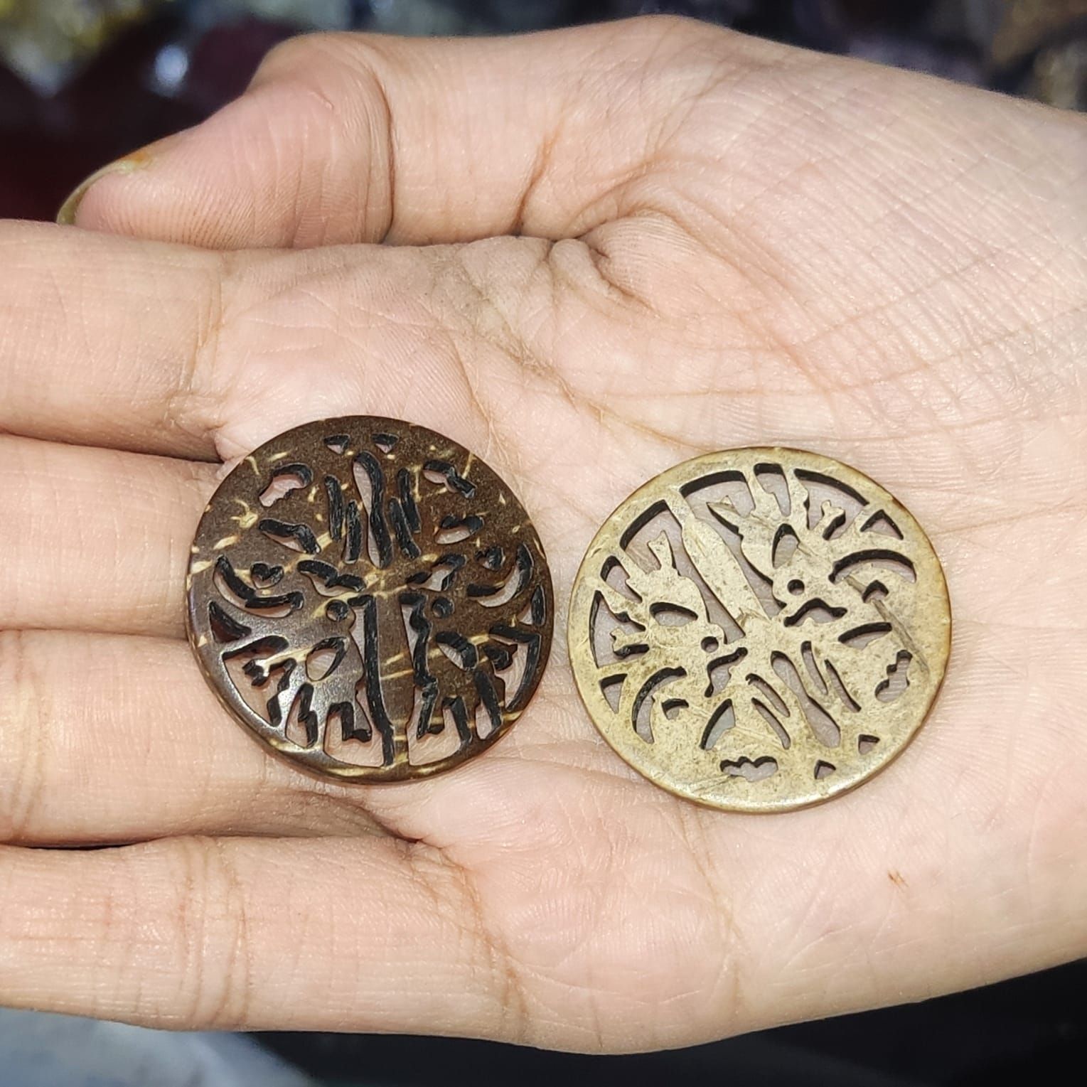 12 pieces Coconut Shell Buttons (For Sewing Accessories) | Daraz.lk