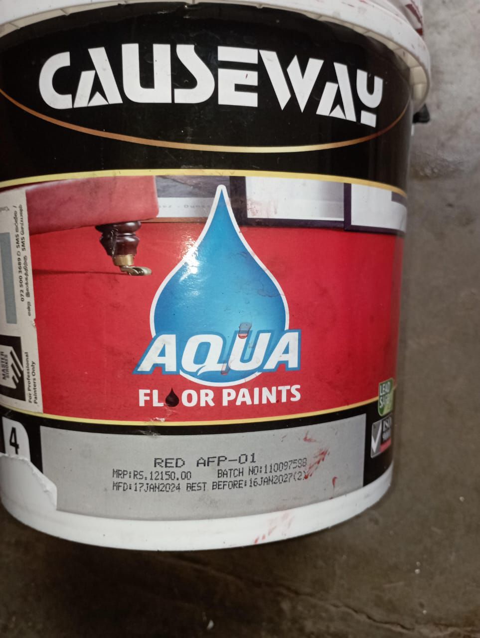 Causeway Aqua Floor Paints (Red-4L) | Daraz.lk