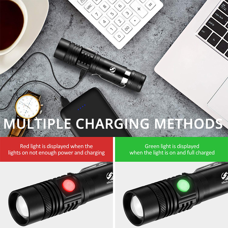 Ultra Bright LED Flashlight With XP-L V6 LED lamp beads Waterproof ...