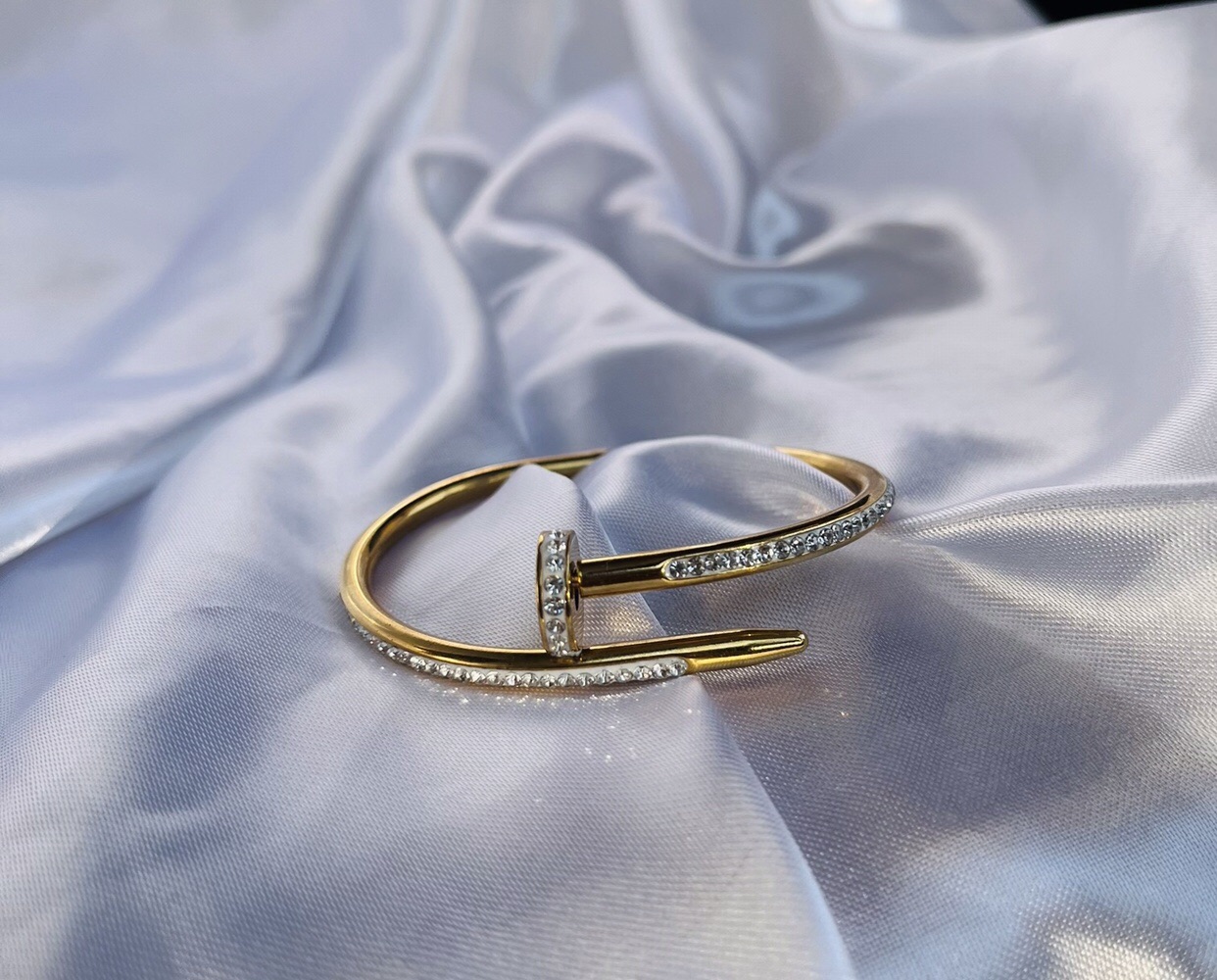 18k gold plated nail cuff bracelet bangle -waterproof-long lasting ...