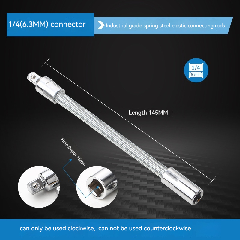 Electric Wrench Sleeve Universal Extension Rod Bendable Flexible ...