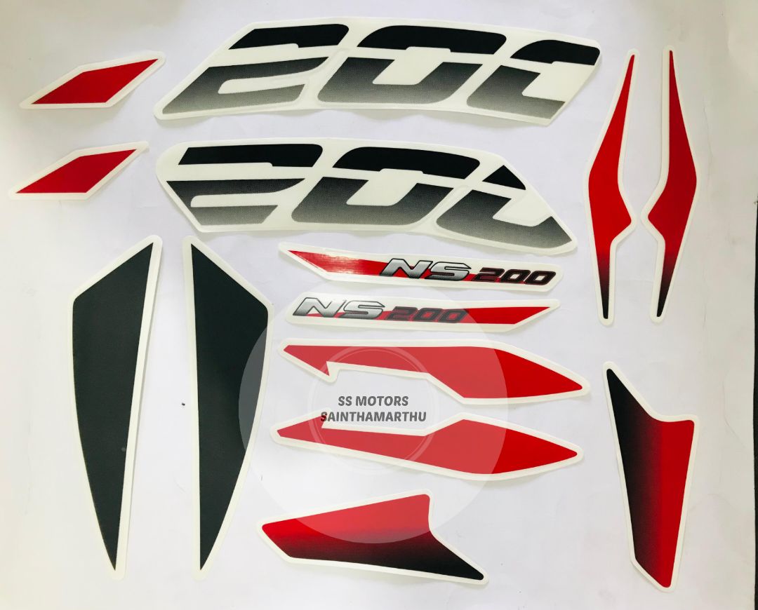 PULSAR NS 200 RED FULL SET STICKERS | Daraz.lk