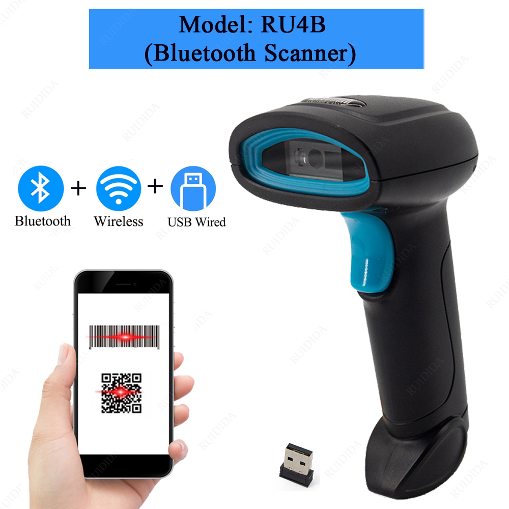 Wired Barcode 2D Scanner or Wireless Barcode Scanner or Bluetooth Code ...