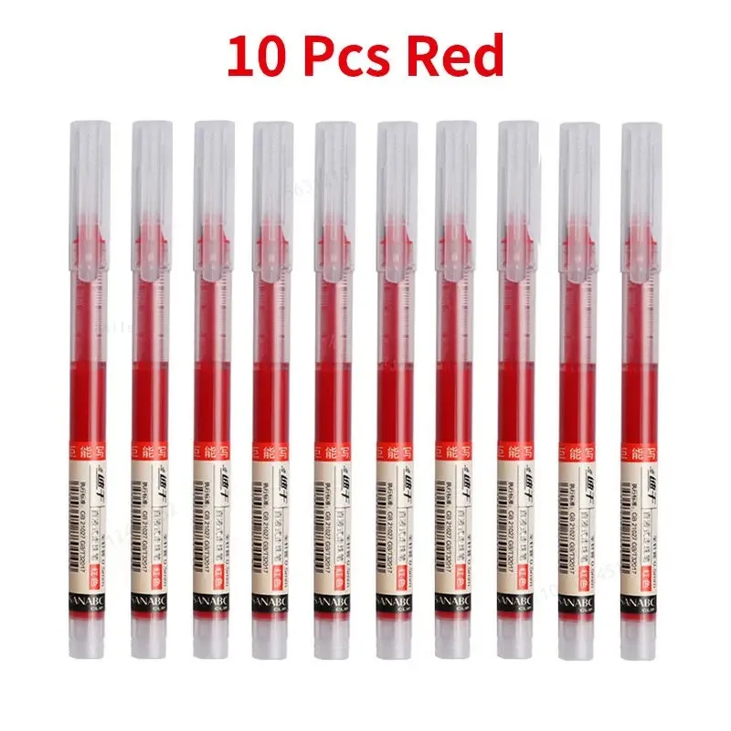 10Pcs/set High Quality Needle Type Gel Pens Straight Liquid Ballpoint ...