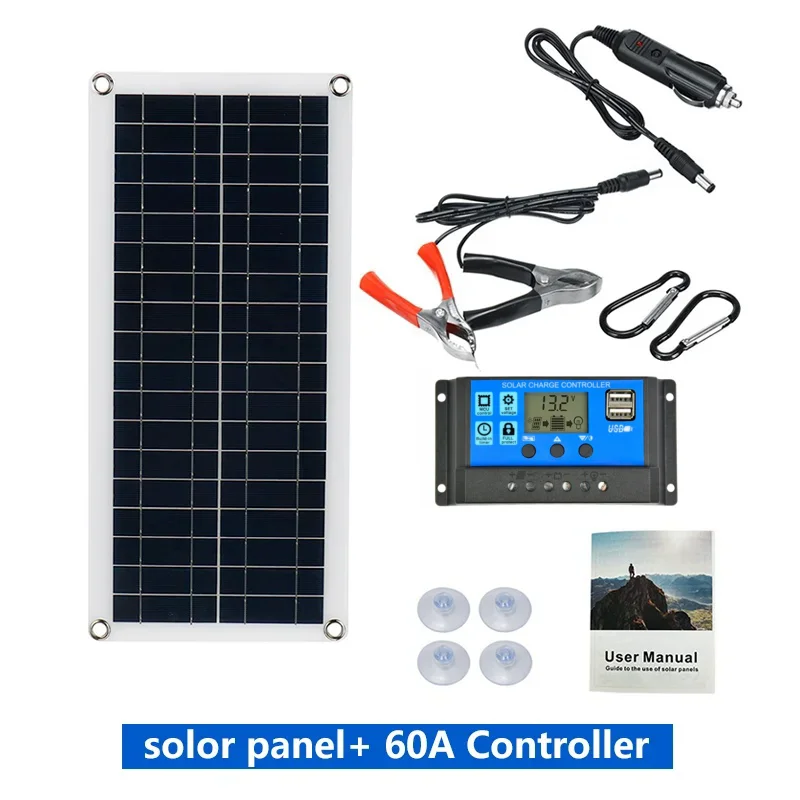 1000W Solar Panel 12V Solar Cell 10A-100A Controller Solar Plate Kit ...