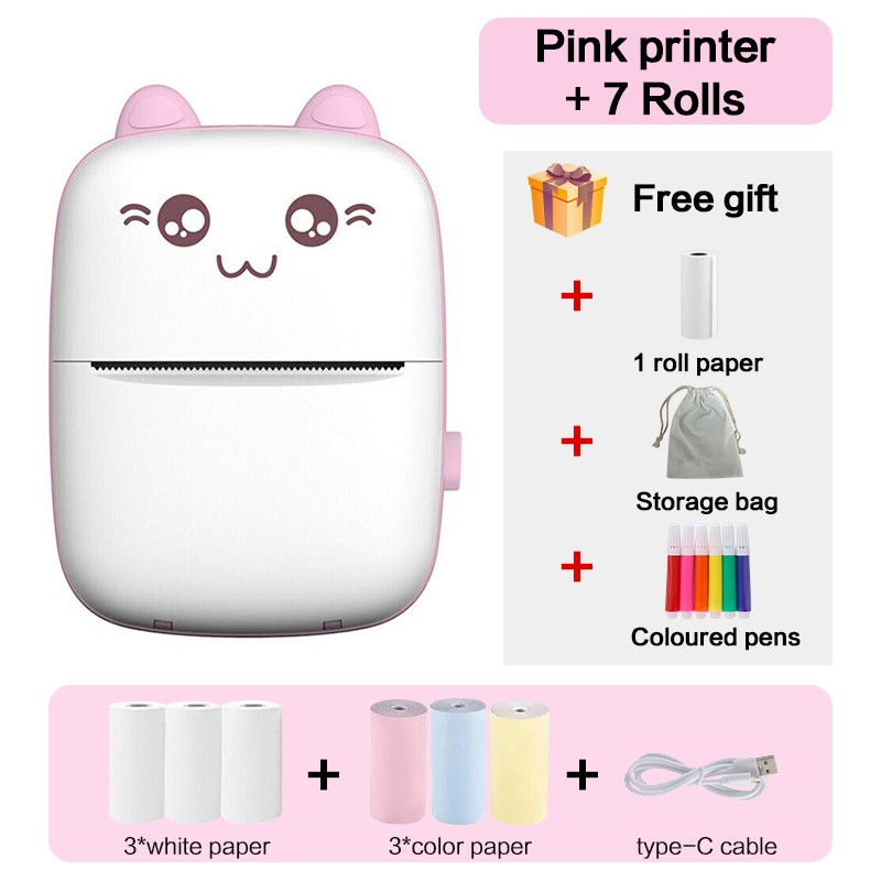 Mini Portable Thermal Printer BT 200dpi Photo Label Printer Memo Wrong ...