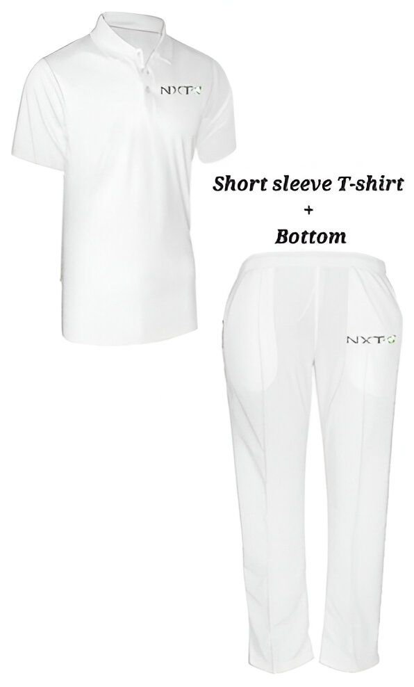 Cricket white full kit - T-shirt & bottom - Adult white | Daraz.lk