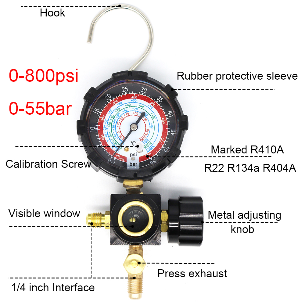 R410a Diagnostic Manifold Freon Gauge Set High Pressure A/C ...
