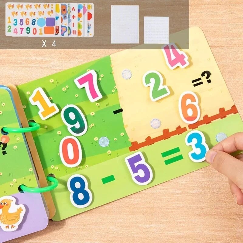 Learning Game Montessori Activity Book Paste Sticker Logical Life ...
