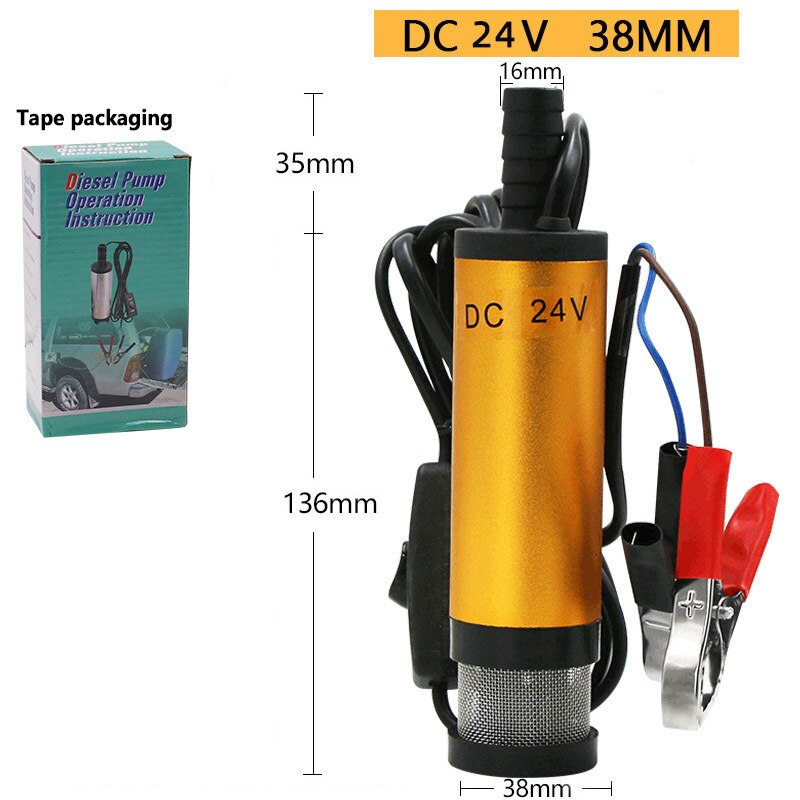 Portable Mini 12V 24V DC Electric Submersible Pump For Pumping Diesel ...