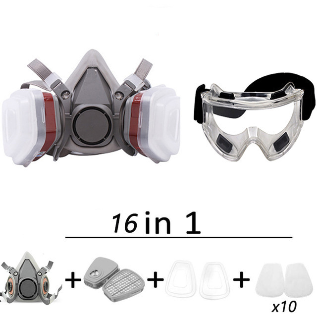 New 7in1/16in1 6200 Dust Gas Respirator Half Face Dust Mask For ...