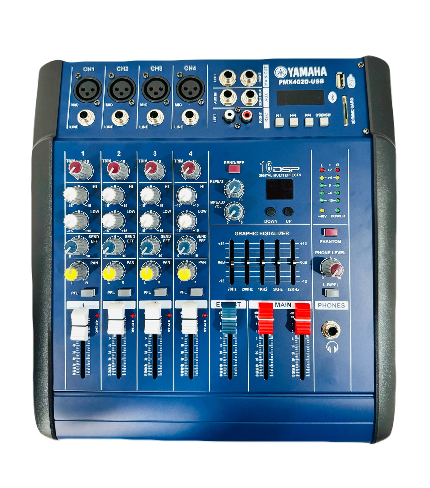 4 Channel PMX402D Yamaha Powered Professional Mixer 250W*250W BT USB ...