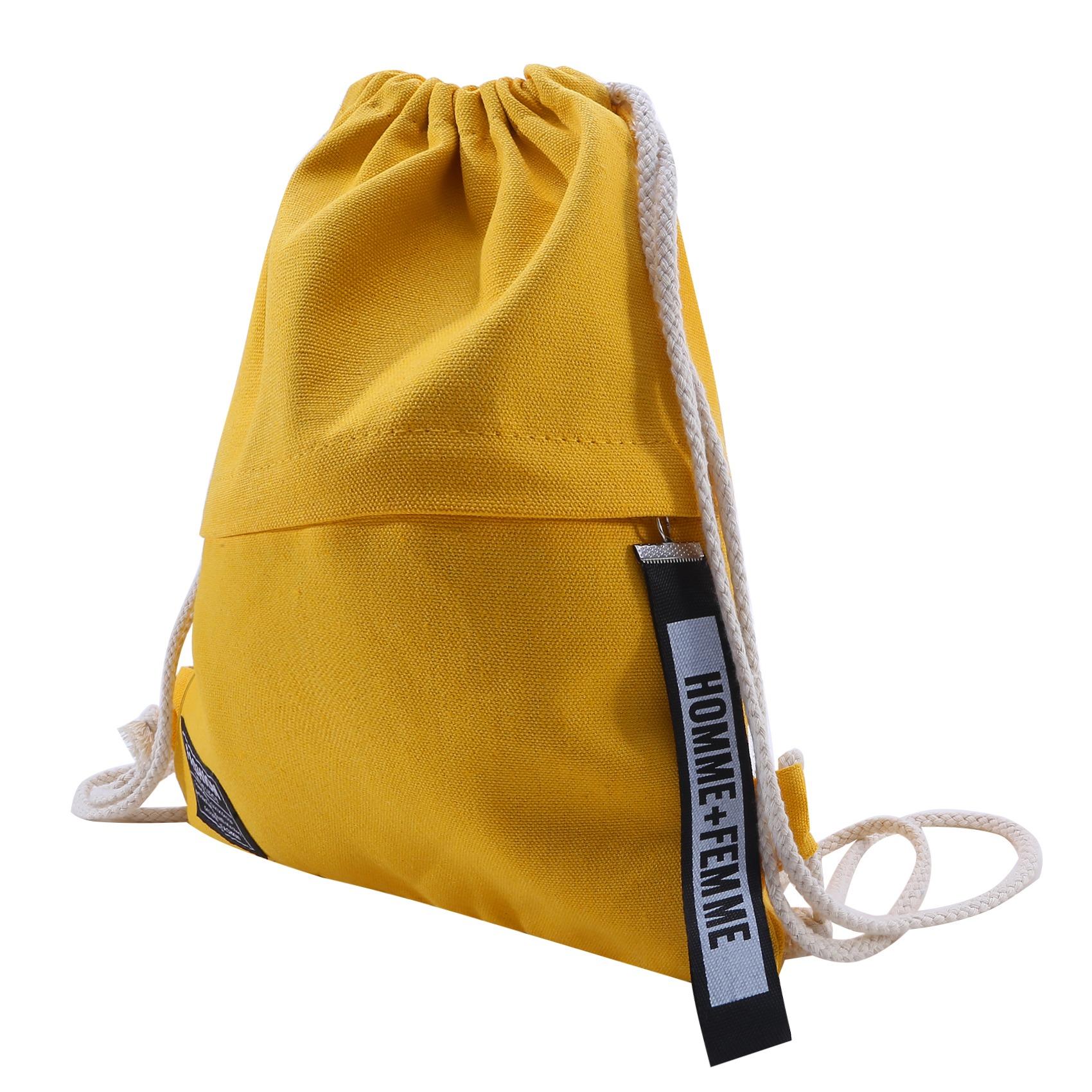 Canvas Drawstring Backpack Fashion School Gym Drawstring Bag Casual ...