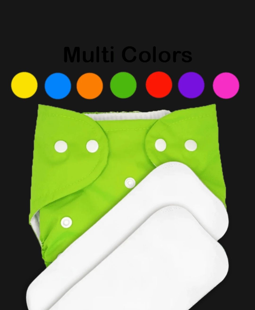 Baby Washable Diaper With 2 Insert/Diaper/Pampers/Reusable/Baby Clothes ...