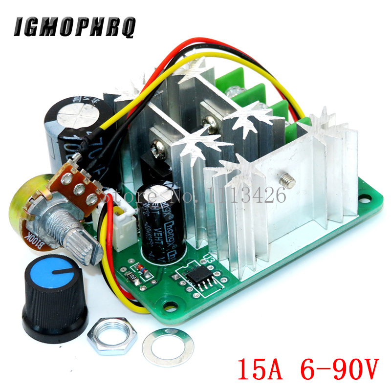 DC motor speed regulator 12V 24V 36V 48V 6-90V High power drive module ...
