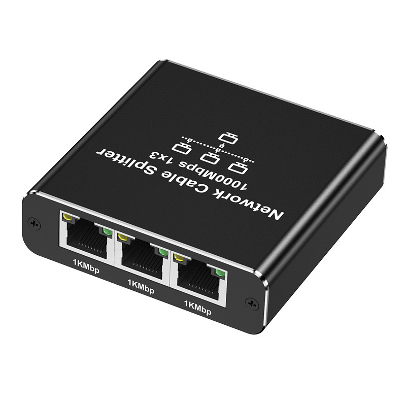 RJ45 Network Cable Switch Hub 1 In 2 3 Out Converter 1000Mbps Gigabit ...