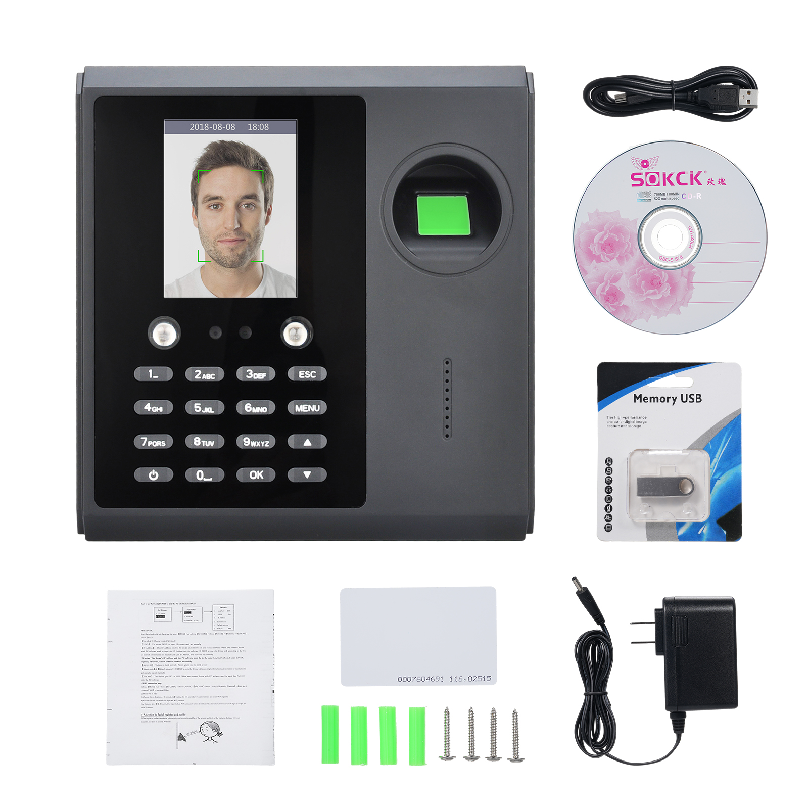Biometric Time Clock Attendance Machine for Employees Support ...