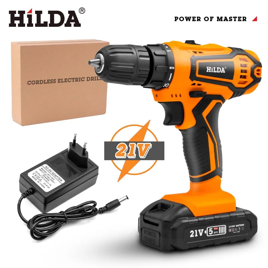 Hilda 12v 16 8v 21v Cordless Drill Electric Screwdriver Mini Wireless