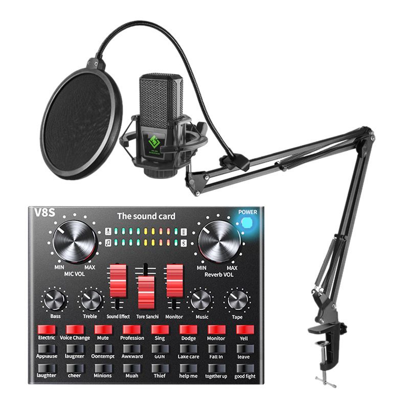 V8 Sound Card + BM 800 Microphone Full Set Box | Daraz.lk