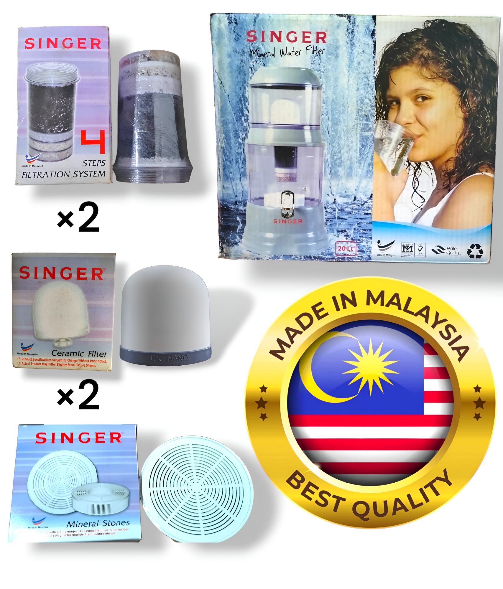 SINGER WATER FILTER "20L"GREY COLOUR | Daraz.lk